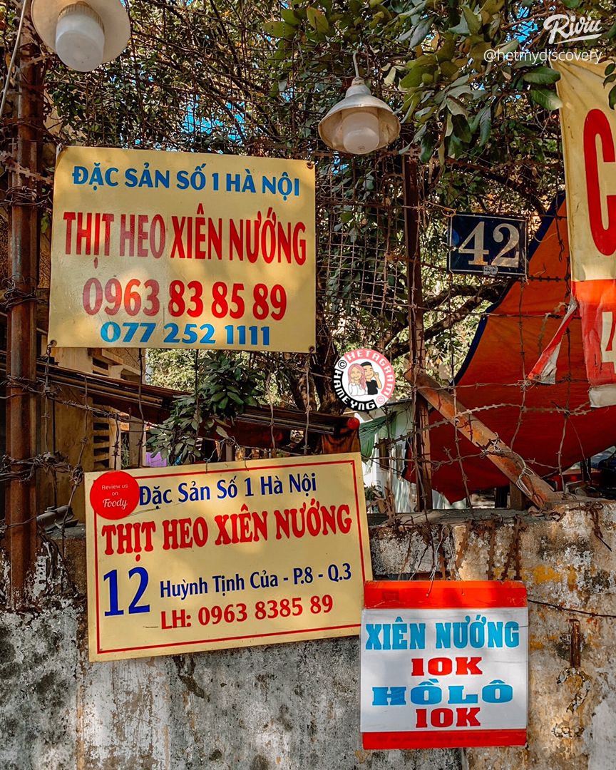 Thịt Heo Xiên Nướng Hà Nội 12 Huỳnh Tịnh Của, p.8, Q3 | riviu.vn