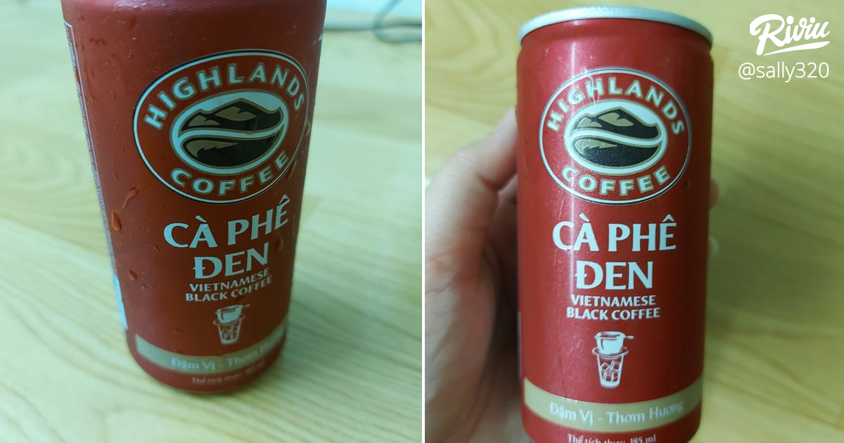 Cà phê đen Highland đóng lon. | riviu.vn